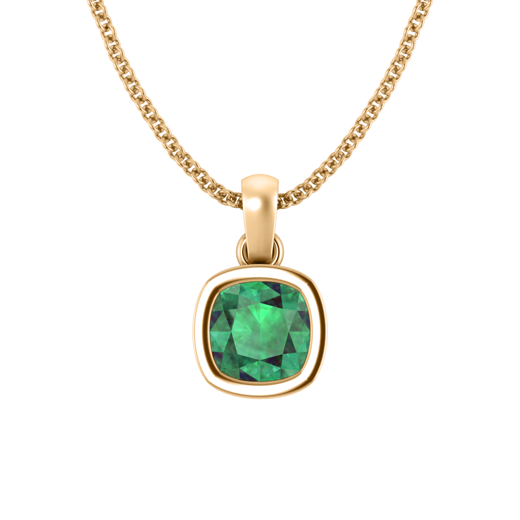 Bezel Emerald Pendant Necklace – Fenton
