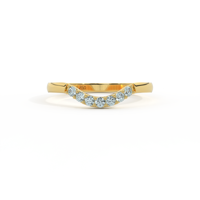 Treasure Box The Curved Band, Aquamarine, 18K Yellow Gold – Fenton
