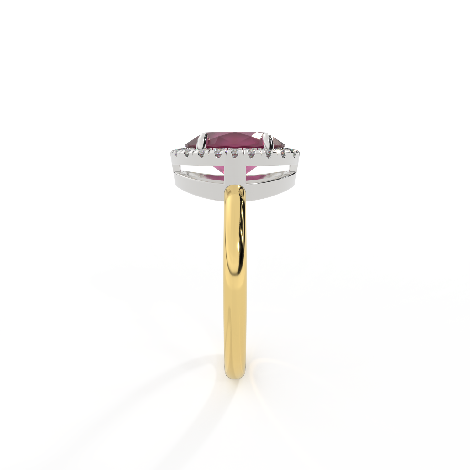 Fenton - Halo Oval Ruby 18kt Yellow Gold Ring