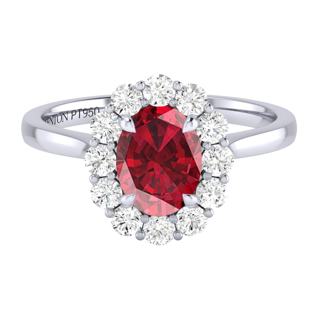 Treasure Box Mayfair Oval Ruby Platinum Ring Original – Fenton