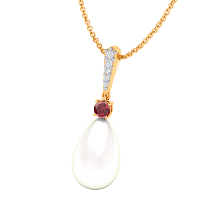 Classic Pearl and Ruby Drop Necklace – Fenton