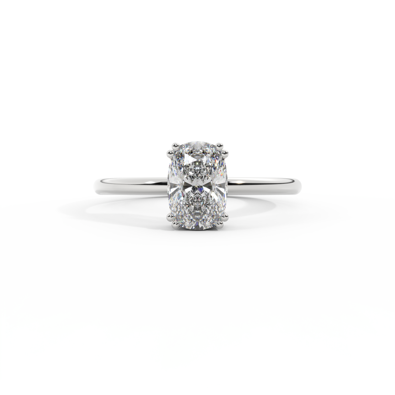 Naturally Mined Diamond Solitaire Platinum Ring (Diamond Pavé) (GIA 35 ...