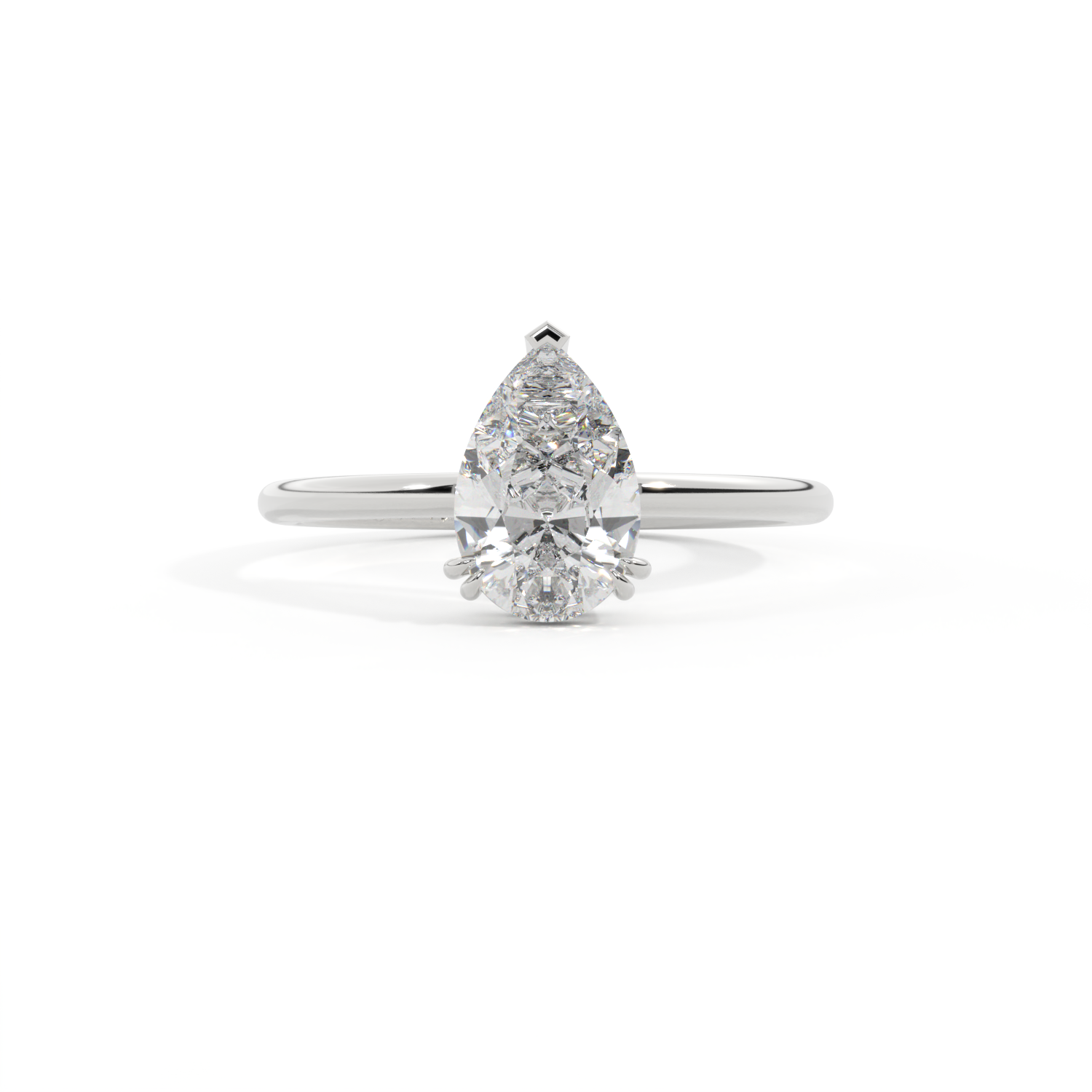 Naturally Mined Diamond Solitaire Platinum Ring (Diamond Pavé) (GIA 22 ...