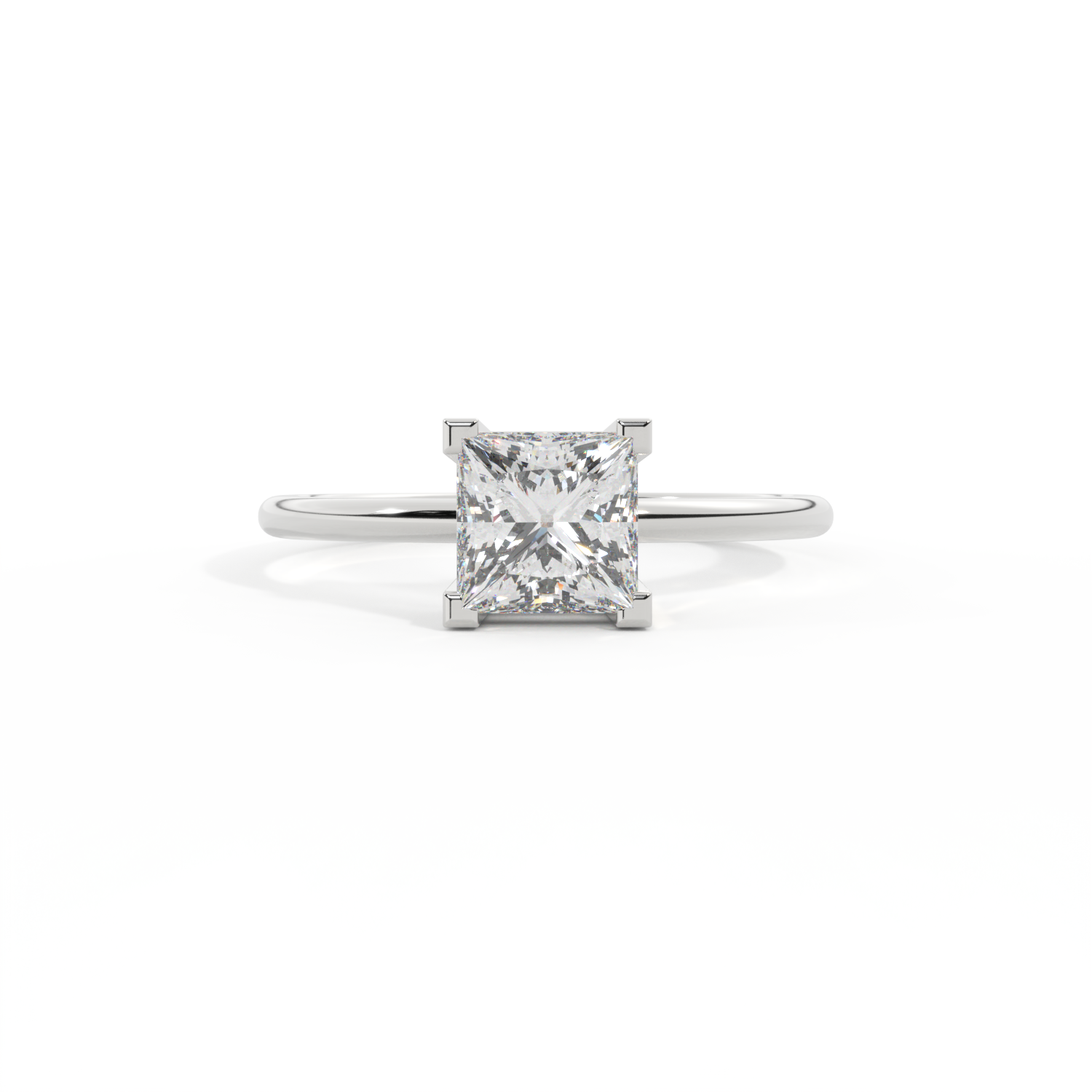 Lab Grown Diamond Solitaire Platinum Ring (Diamond Pavé) (NONE 8999755 ...