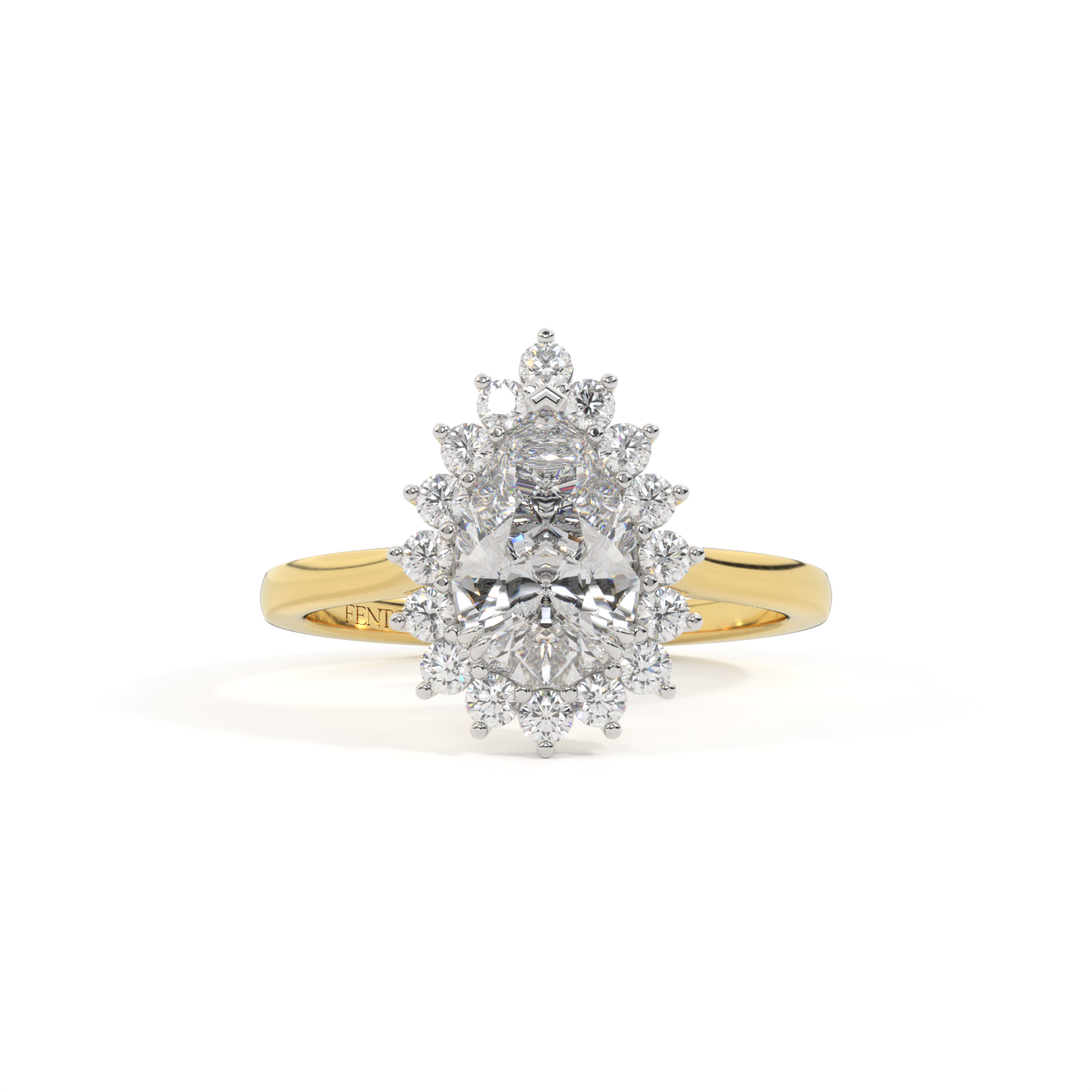 Naturally Mined Diamond Star 18K Yellow Gold Ring (Diamond Pavé) (GIA ...