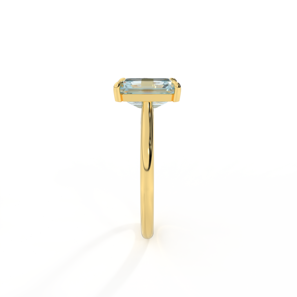 Lab Grown Solar Diamond Toi Et Moi Emerald Aquamarine 18K Yellow Gold ...