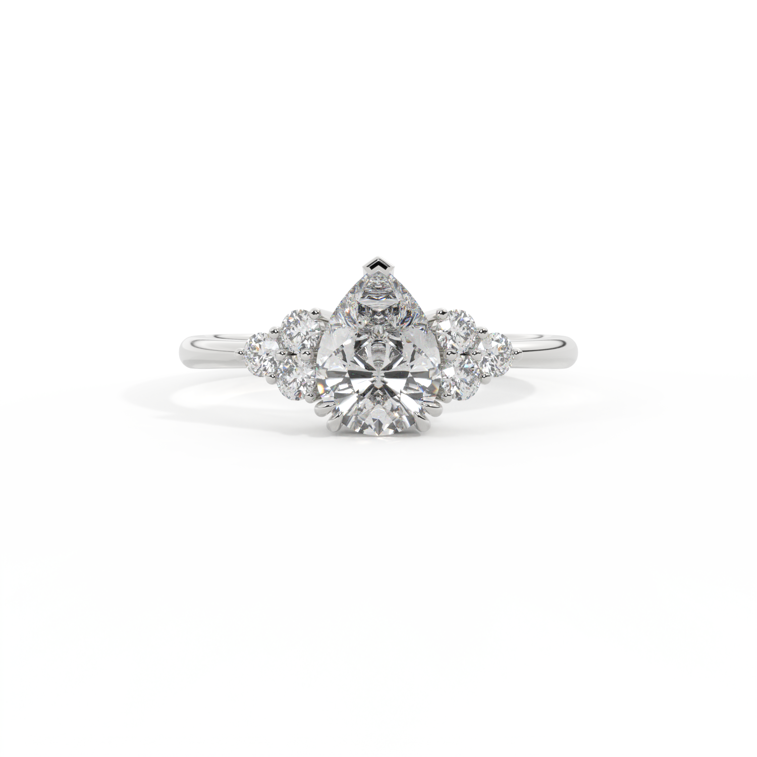 Lab Grown Diamond Trefoil Platinum Ring (Diamond Pavé) (NONE 79B07159C ...