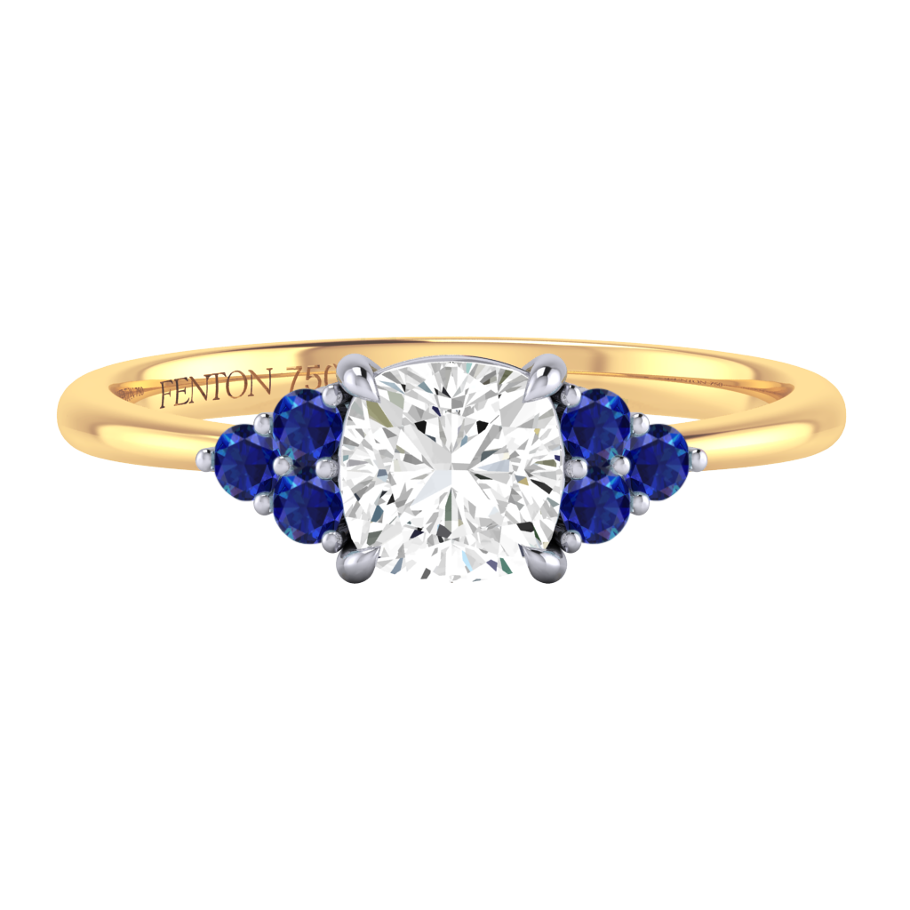 Lab Grown Diamond Trefoil 18K Yellow Gold Ring (Diamond Pavé) (IGI LG6 ...