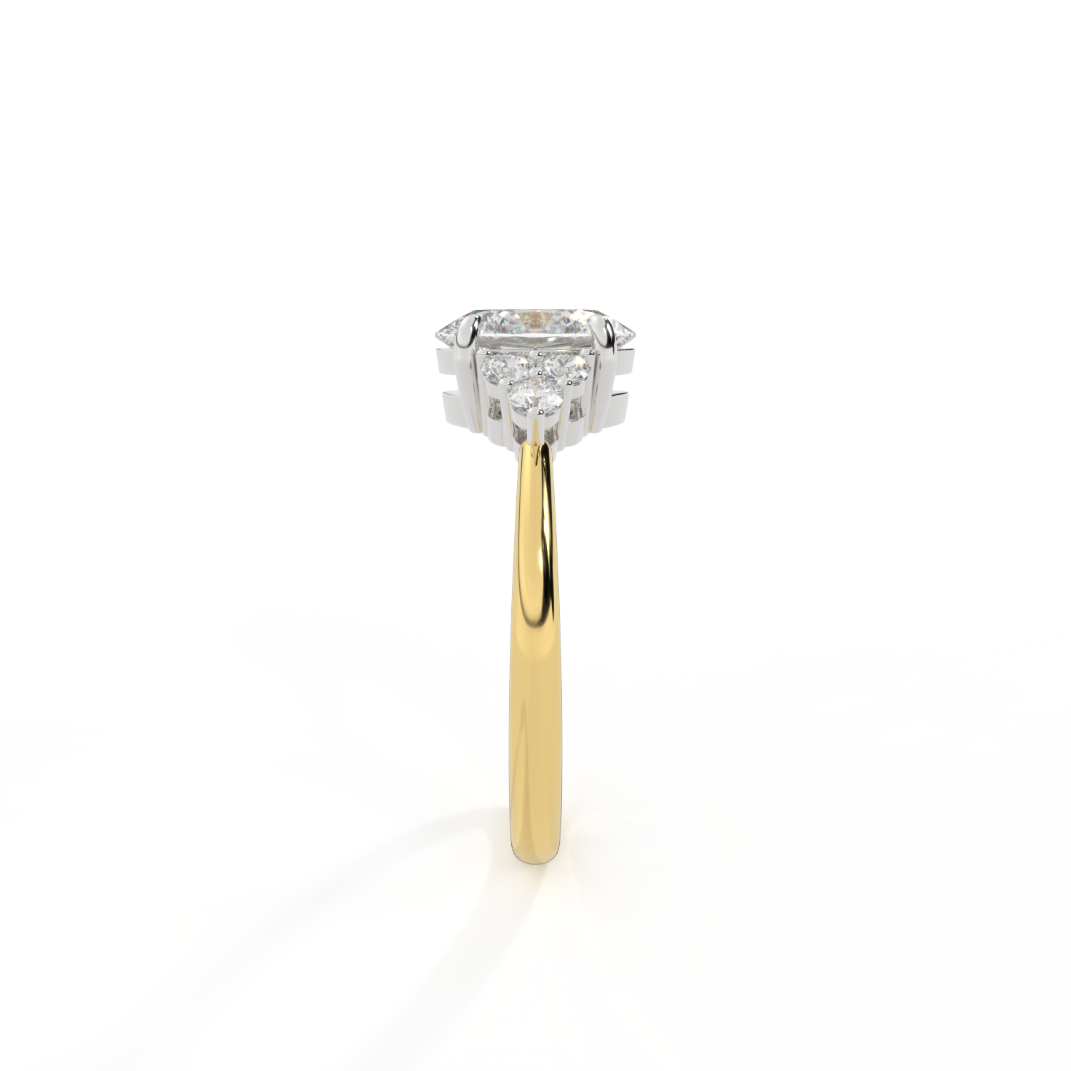Lab Grown Diamond Trefoil Oval Cut Diamond 18k Yellow Gold Ring – Fenton