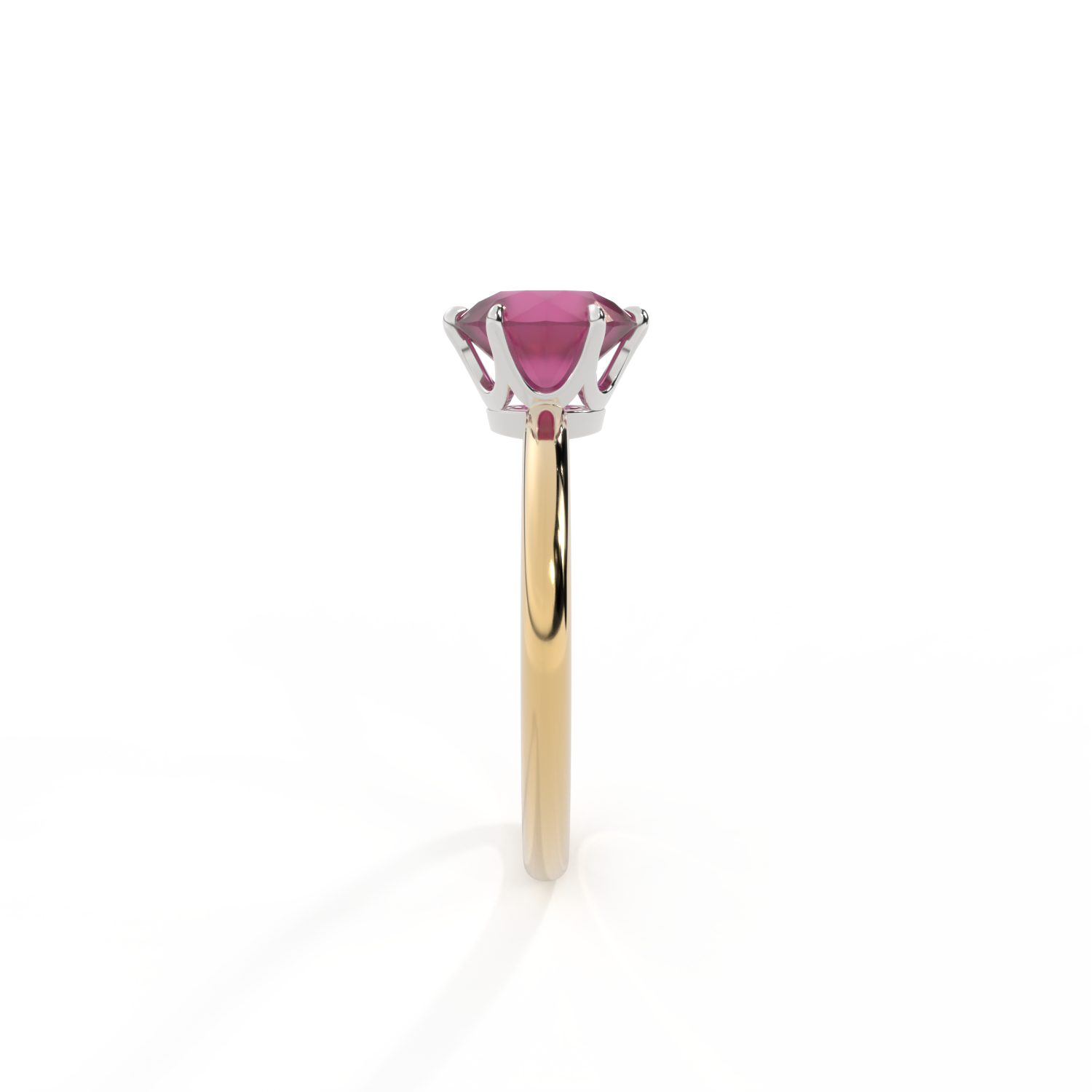 Fenton - Solitaire Round Ruby 18kt Yellow Gold Ring