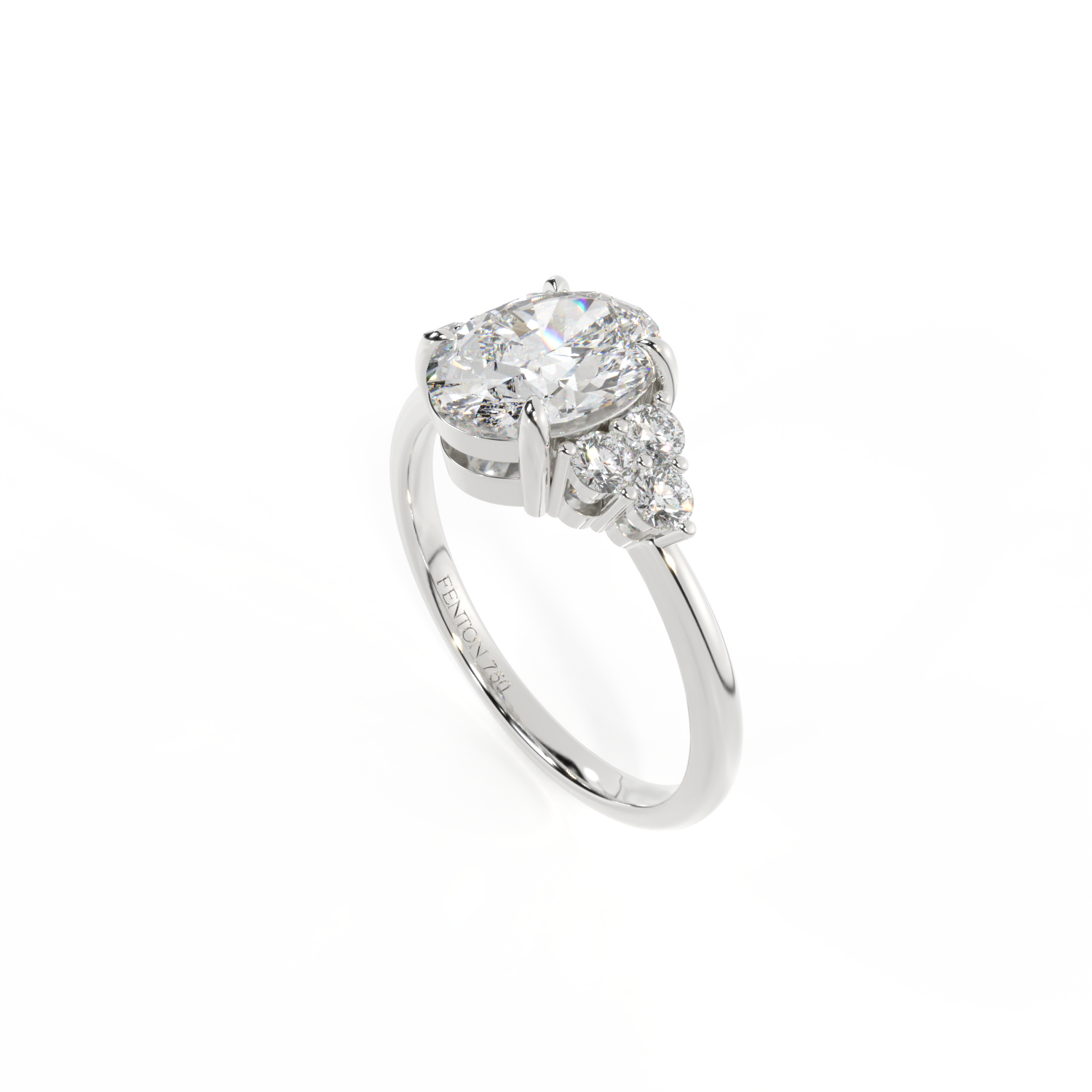 Treasure Box Lab Grown Trefoil Oval Cut Diamond Platinum 0.75ct – Fenton