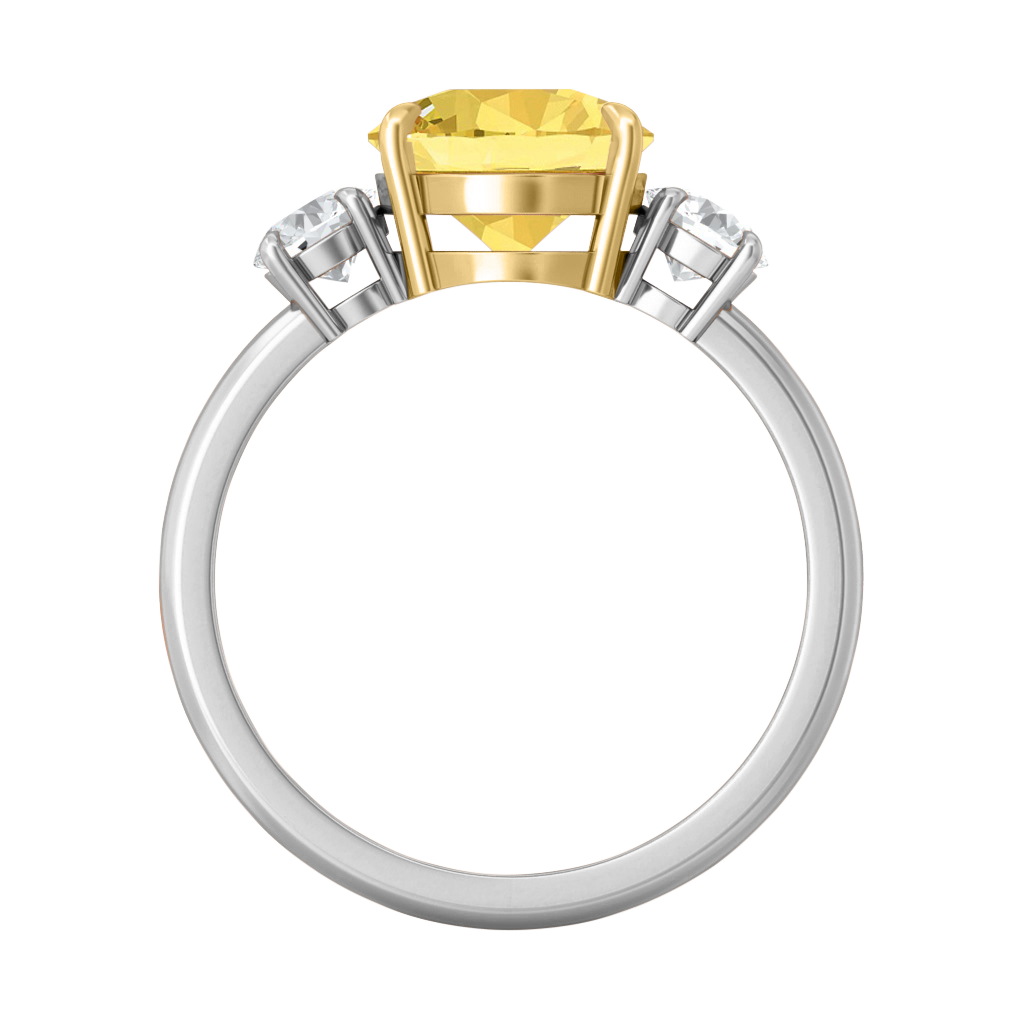 Treasure Box Yellow Solar Diamond Trilogy Oval Cut Diamond Platinum 1c ...