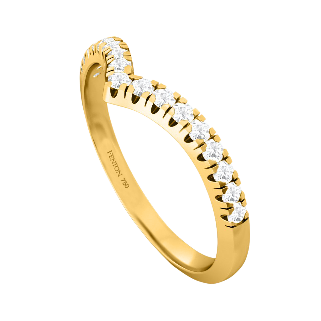 Treasure Box Chevron Band Diamond 18K Yellow Gold – Fenton