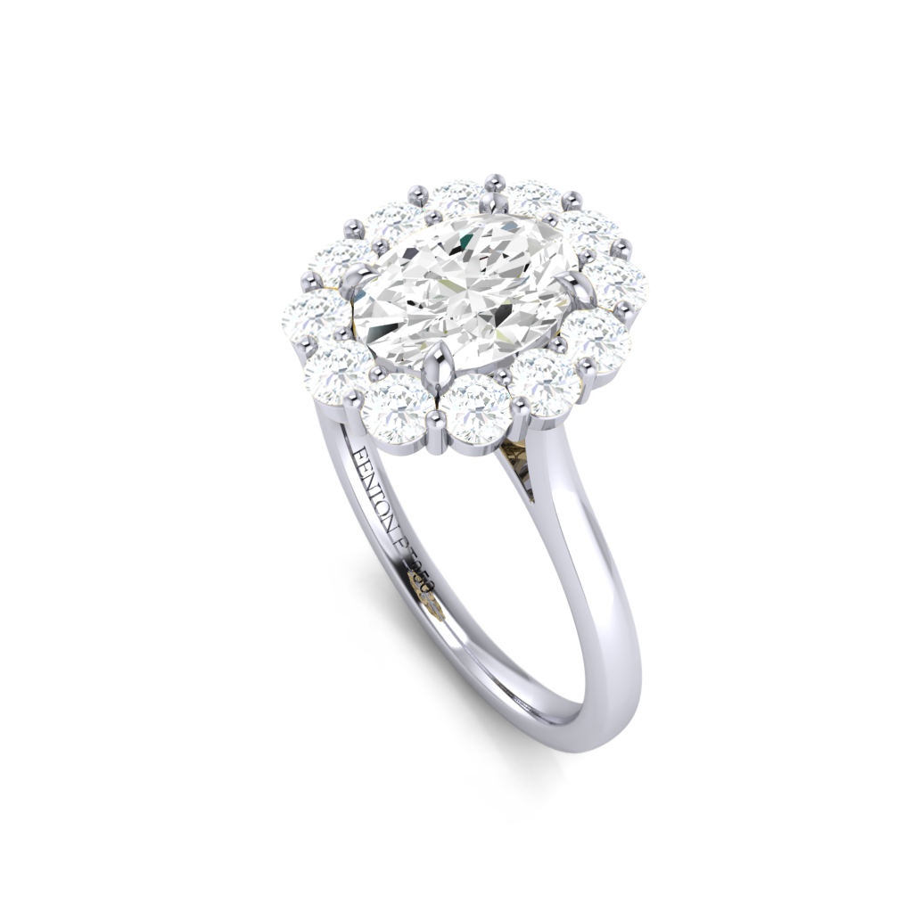 Lab Grown Treasure Box Solar Diamond Mayfair Oval Diamond Platinum 1.5 ...